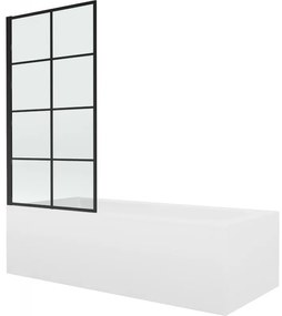 Mexen Vega obdélníková vana 150 x 70 cm s obložením a 1-křídlovou zástěnou 80 cm, černý vzor fix