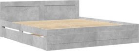 Rám postele s čelem betonově šedý 180 x 200 cm kompozitní dřevo 3295544