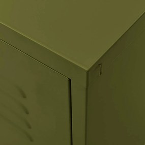 TV skříňka olivově zelená 105 x 35 x 50 cm ocel 336225