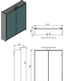Lavedo Savona 60 zrcadlová skříňka do koupelny s LED osvětlením