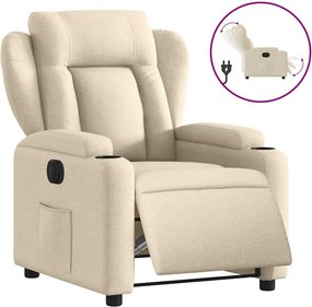 Elektrické polohovací křeslo krémové textil 3204467