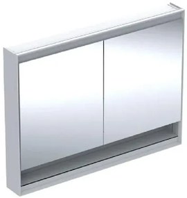 Geberit ONE - Zrcadlová skříňka s LED osvětlením, 1200x900x150 mm, 2 dvířka, s nikou, bílá 505.835.00.2