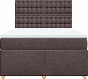 Box spring postel s matrací tmavě hnědá 140x200 cm textil 3291320