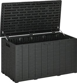 Outsunny 366L Plastová Skříň na Úložný Prostor do Zahrady s Dvojitou Stěnou, Vodotěsná, UV Ochrana, s Koly a Rukojeťmi pro Terasu, Nosnost 100 kg, 122