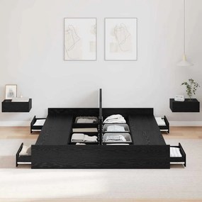 Rám postele s úložným prostorem s čelo Černý dub 140 x 200 cm 3335294