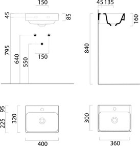 GSI GSI, NUBES keramické umyvadlo 40x32cm, bílá ExtraGlaze, 9684111