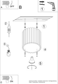Stropní svítidlo Aura, 1x béžové hliníkové stínítko, (10 cm)