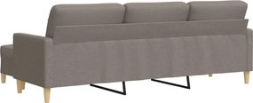 3místná pohovka s podnožkou taupe 210 cm textil 3278256
