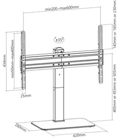 MK FLORIA Superior SUPSTV020 - Stojací držák pro TV 37-70" černá