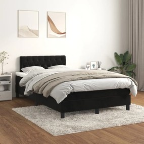 Box spring postel s matrací černá 120 x 200 cm samet 3141475