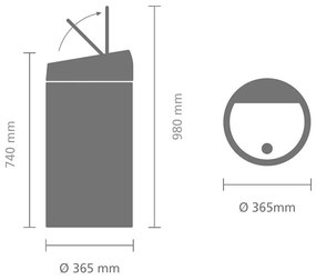 Brabantia Twin Bin Koš na tříděný odpad  20/20L matná ocel otiskuvzdorná