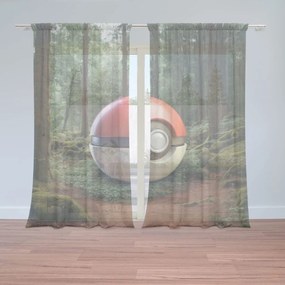 Sablio Záclony Pokemon ball Les: 2ks 150x250cm