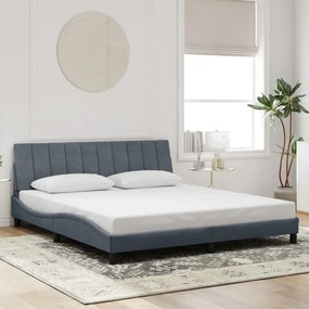 Rám postele bez matrace Hanko tmavě šedý 180 x 200 cm samet 3207862
