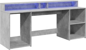 Psací stůl s LED betonově šedý 200x55x91 cm kompozitní dřevo 3309441