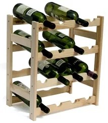 Stojan na víno dřevěný, 16 lahví