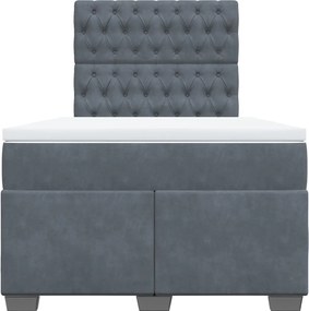 Box spring postel s matrací tmavě šedý 120x190 cm samet 3293165