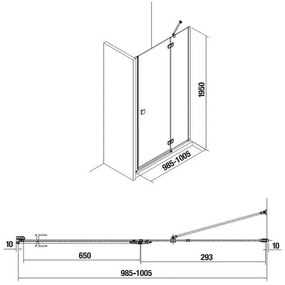 Jika Pure Sprchové dveře 100 cm, pravé, čiré sklo H2544250026681