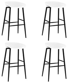 Barové židle Milner - 4 ks | bílo- černé