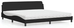 Postel s matrací Dover černá 200 x 200 cm samet 3208473