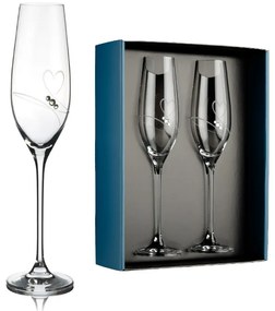 Element sklenice na šampaňské Amore s kamínky Swarovski 210 ml 2KS