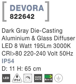 Venkovní LED lampa Devora A 11 tmavě šedé