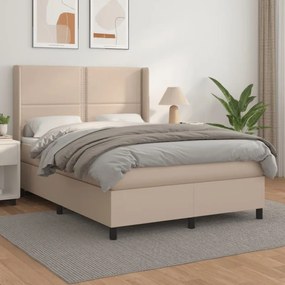Box spring postel s matrací cappuccino 140x200 cm umělá kůže,  3132446 HangarStore.cz