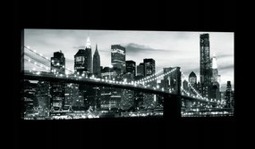 Obraz 145x45 New York v noci Brooklynský most Manhattan městská krajina