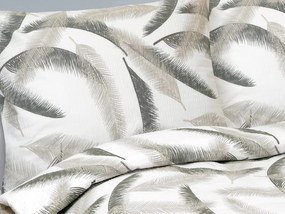 Bellatex Krepové povlečení na dvoudeku Šedá,Bílá 200x200 cm, 2ks 70x90 cm