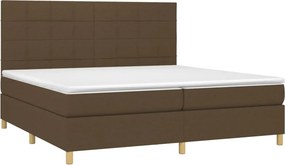 Box spring postel s matrací tmavě hnědá 200x200 cm textil 3142364