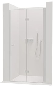 Cerano - sprchovÃ© sklÃ¡dacÃ­ dveÅe volpe l/p - chrom, transparentnÃ­ sklo - 100x190 cm