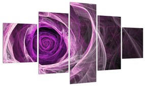 Moderní obraz fialové růže (125x70 cm)