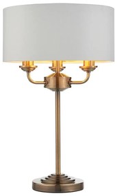 Endon 98932 - Stolní lampa HIGHCLERE 3xE14/18W/230V bílá/mosaz pr. 32 cm