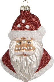 Vánoční skleněná ozdoba hlava Santa - 9*6*12 cm