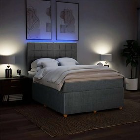 Box spring postel s matrací světle šedá 140 x 200 cm textil 3294379