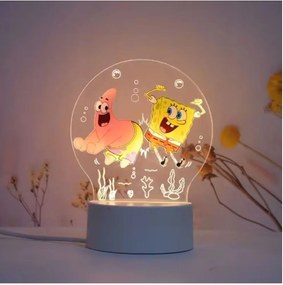 Stolní LED lampa s motivem "Spongebob" - 8 variant obrázků Varianta: 1 Spongebob a Patrik