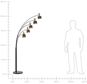 Stojací lampa z lehkého kovu 5 světel černá ANBESA Beliani