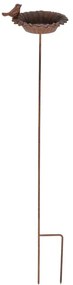 Zapichovací napajedlo pro ptáky Blossom, 76x13,5 cm, litina, hnědá