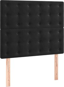Box spring postel s matrací a LED černá 80 x 200 cm samet 3136331