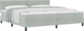 Postel s boxspringem s čelo Světle šedá 200 x 200 cm samet 3339260