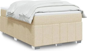 Box spring postel s matrací krémová 120x190 cm textil 3285461