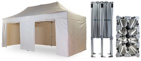 Nůžkový párty stan 4x6 m /6 noh TENTino BIG HEXAGON EXTREME Barva opláštění: 2A - KRÉMOVÁ