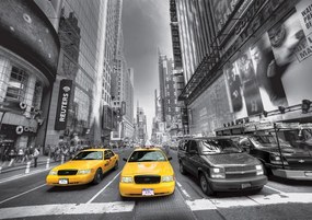 AG Design Čtyřdílná vliesová obrazová tapeta Žluté taxíky FTN S 2474, rozměr 360 x 270cm
