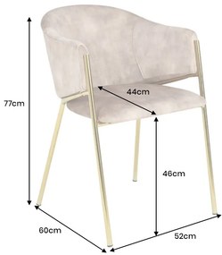 Designová židle Nikolai šampaňský samet