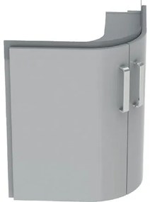 Geberit Selnova Compact - Umyvadlová skříňka, 690x550x604 mm, 2 dvířka, lesklá šedá/matná šedá 501.485.00.1