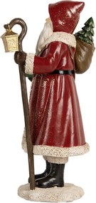 Červená vánoční dekorace Santa Claus s pytlem dárků - 12*11*26 cm