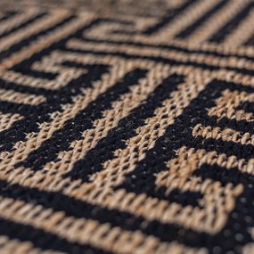 Černý/v přírodní barvě ručně tkaný koberec s příměsí juty 160x230 cm Meander Jute – Flair Rugs