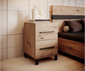 ADRK Furniture Noční stolek se zásuvkami MALEN
