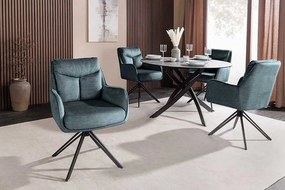 Designová otočná židle Brock petrolejový samet