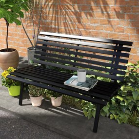 Outsunny Hliníková Zahradní Lavice pro 2 Osoby, Odolná Proti Počasí, UV-odolný Zahradní Nábytek s Designem Žaluzií, Parková Lavice s Nosností 240kg, …
