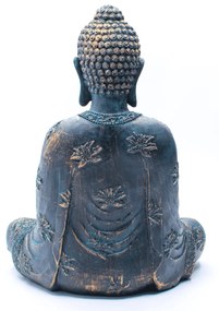 Milujeme Kameny Meditující Buddha - soška Feng Shui - šedomodrá